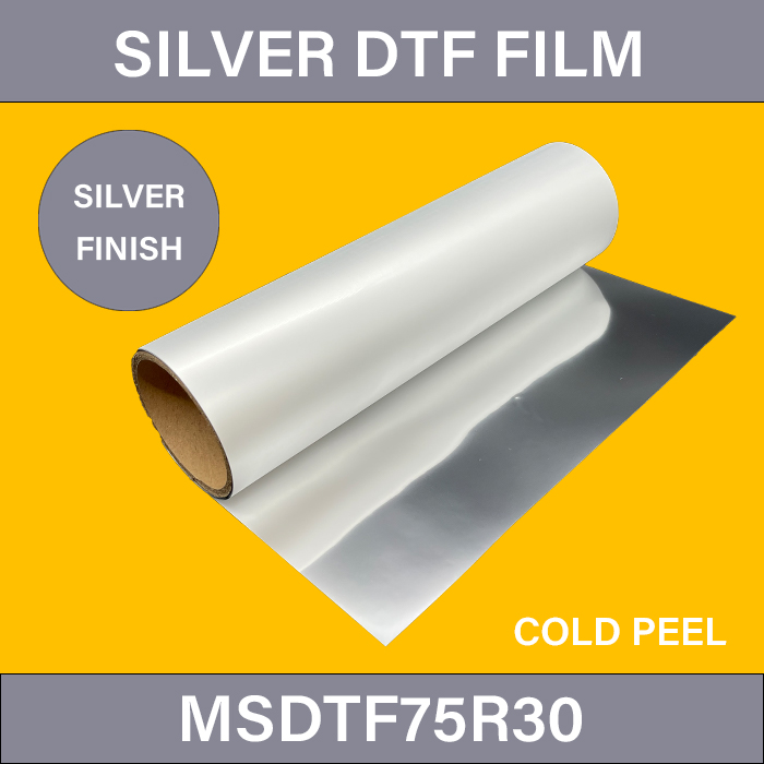 Silver DTF Film Roll – 75μm Silver DTF Transfer Film 0.30×100M Roll ...