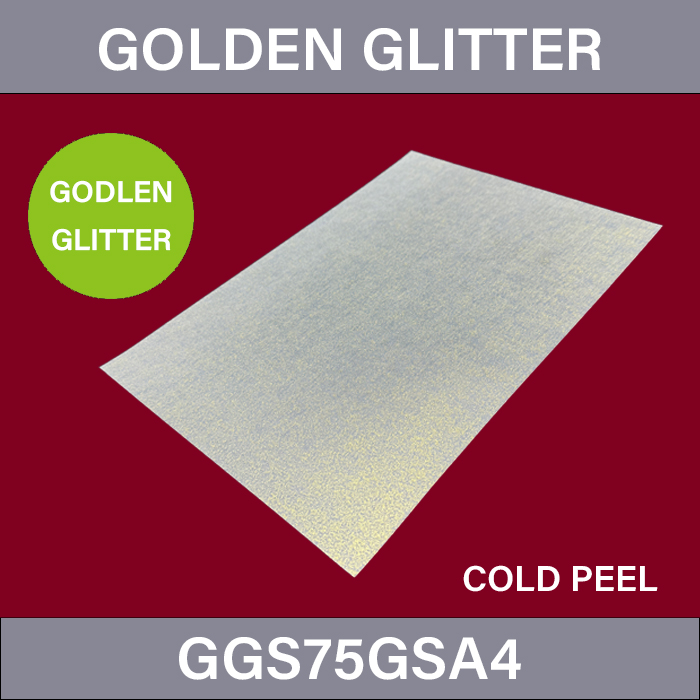 A4 Golden Glitter DTF Sheet – 75μm Golden Glitter DTF Transfer Film A4 ...