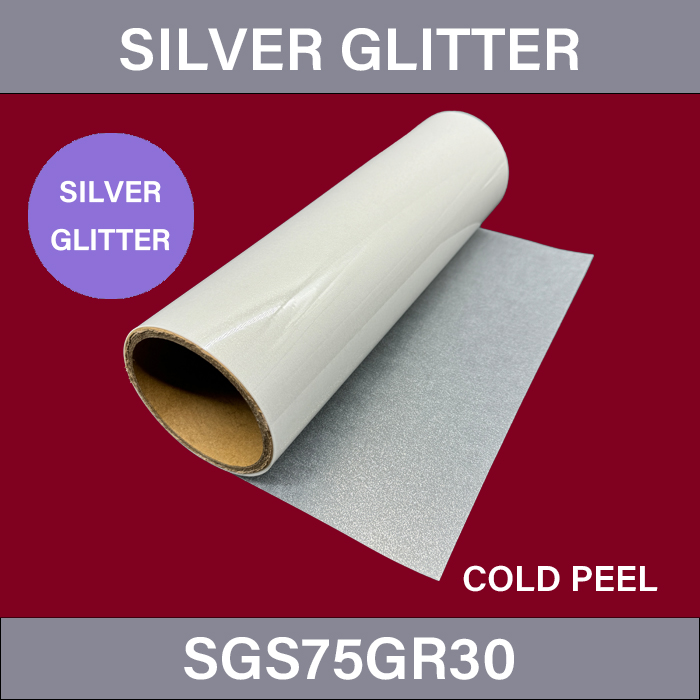 Silver Glitter DTF Film Roll – 75μm Silver Glitter DTF Transfer Film 0. ...