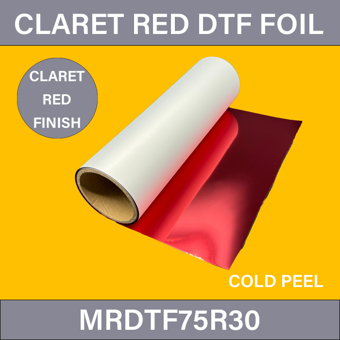 Claret Red DTF Foil Roll – 75μm Claret Red DTF Transfer Film 0.30×100M ...