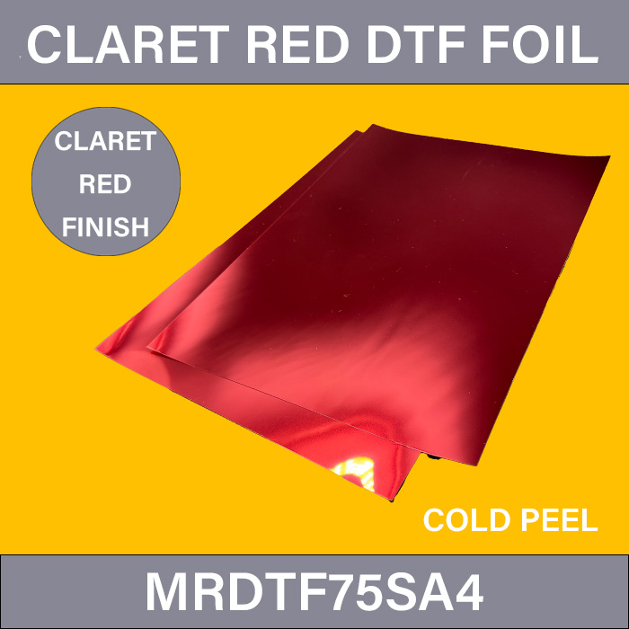Claret Red DTF Foil Sheet – 75μm Claret Red DTF Transfer Film A4 Sheet ...